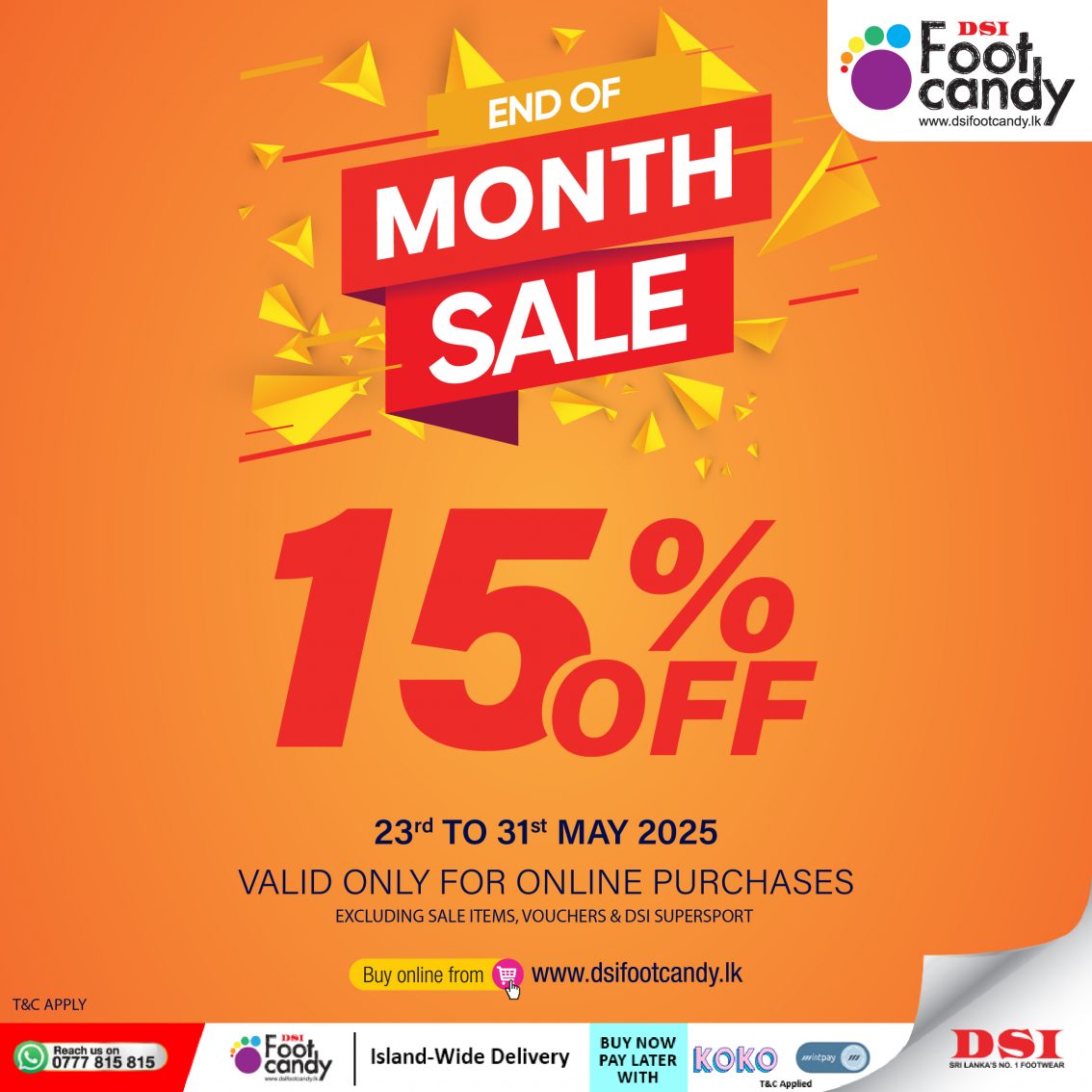 DSI Footcandy Sri Lanka | Online Clothing and Shoe Store